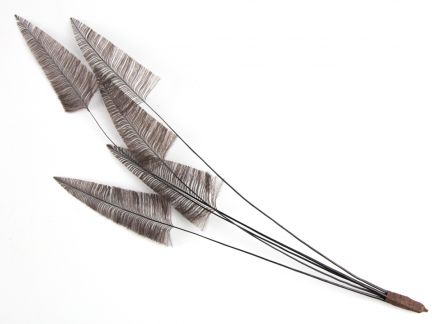 Stripped Ostrich Feather spray for hats and fascinators