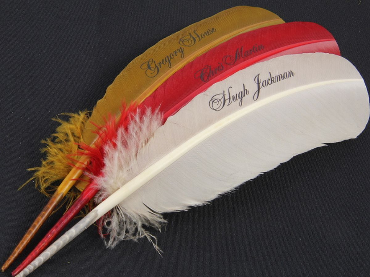 Personalised Turkey Quill Feathers, add your own logo and text