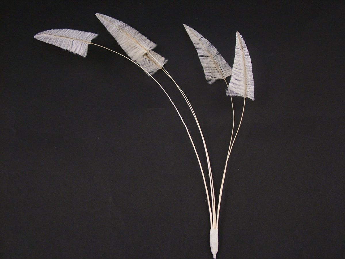 Stripped Ostrich Feather spray for hats and fascinators