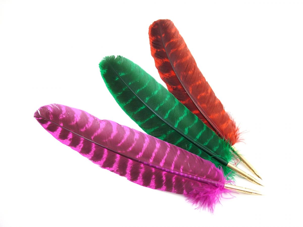 Feather Pens | Deluxe Dyed Turkey Feather Ballpoint