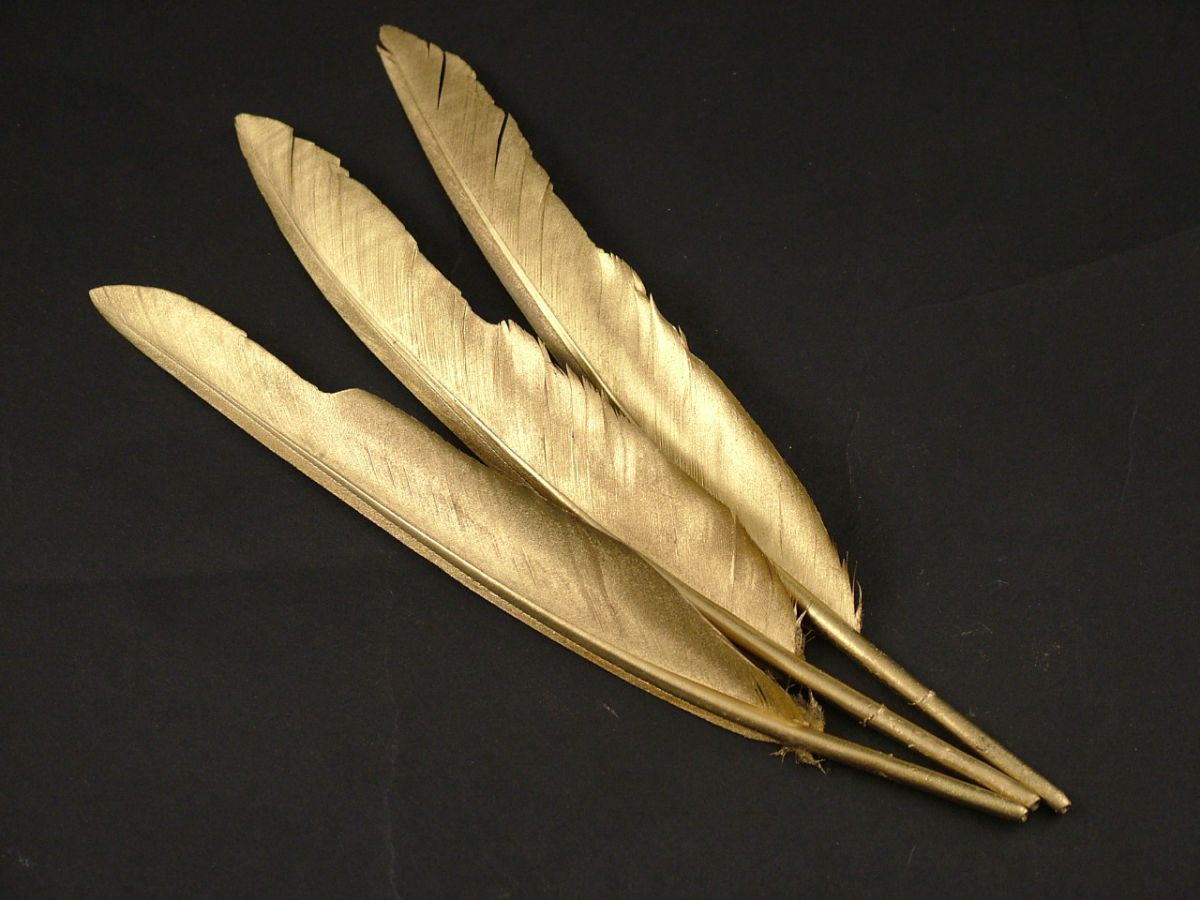 Golden Duck Quills (pack of 3) ideal for festive decorations