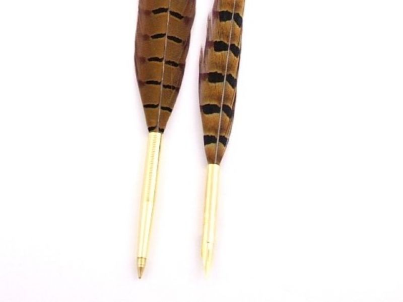 Feather Pens | Natural & Dyed Pheasant Feather Ballpoints