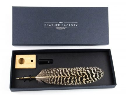 Peacock Wing Feather Deluxe Ballpoint Pen Gift Set